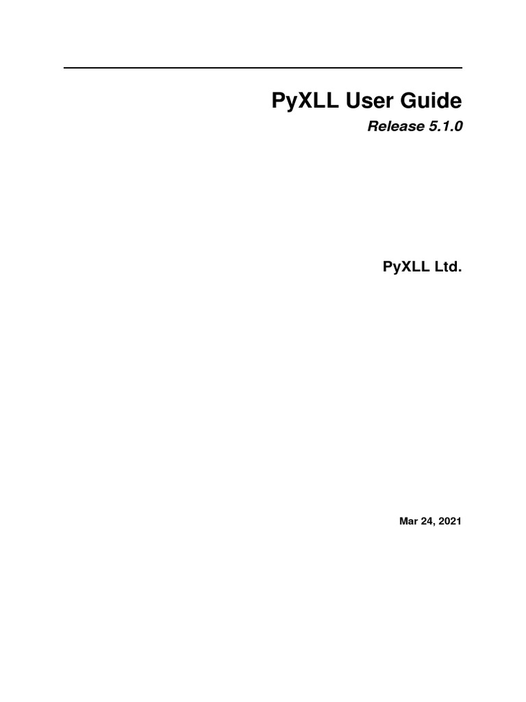 Pyxll-5 1 0 | PDF | Microsoft Excel | Operating System Technology