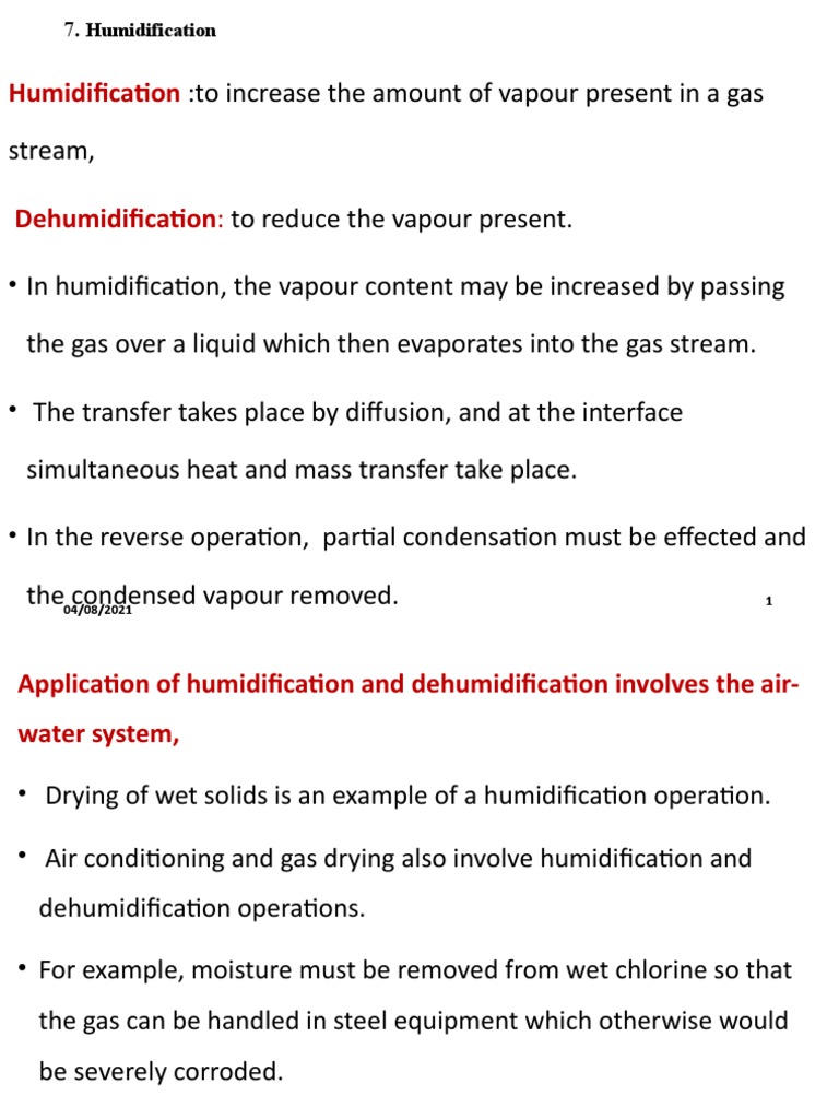 Lecture 7. Humidification | PDF | Relative Humidity | Humidity