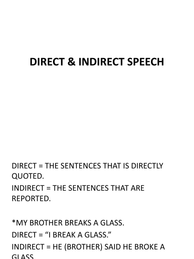 Direct and Indirect Speech Guide | PDF | Syntax | Language Mechanics
