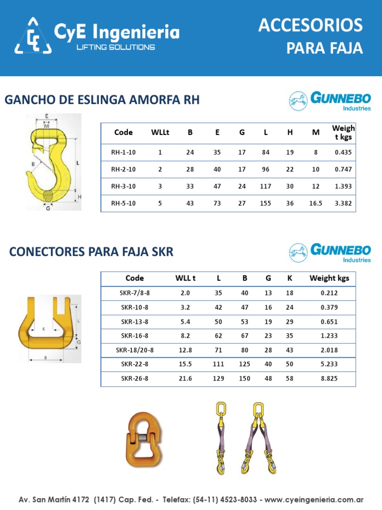 Accesorios para Faja - Cye Ingenieria | PDF