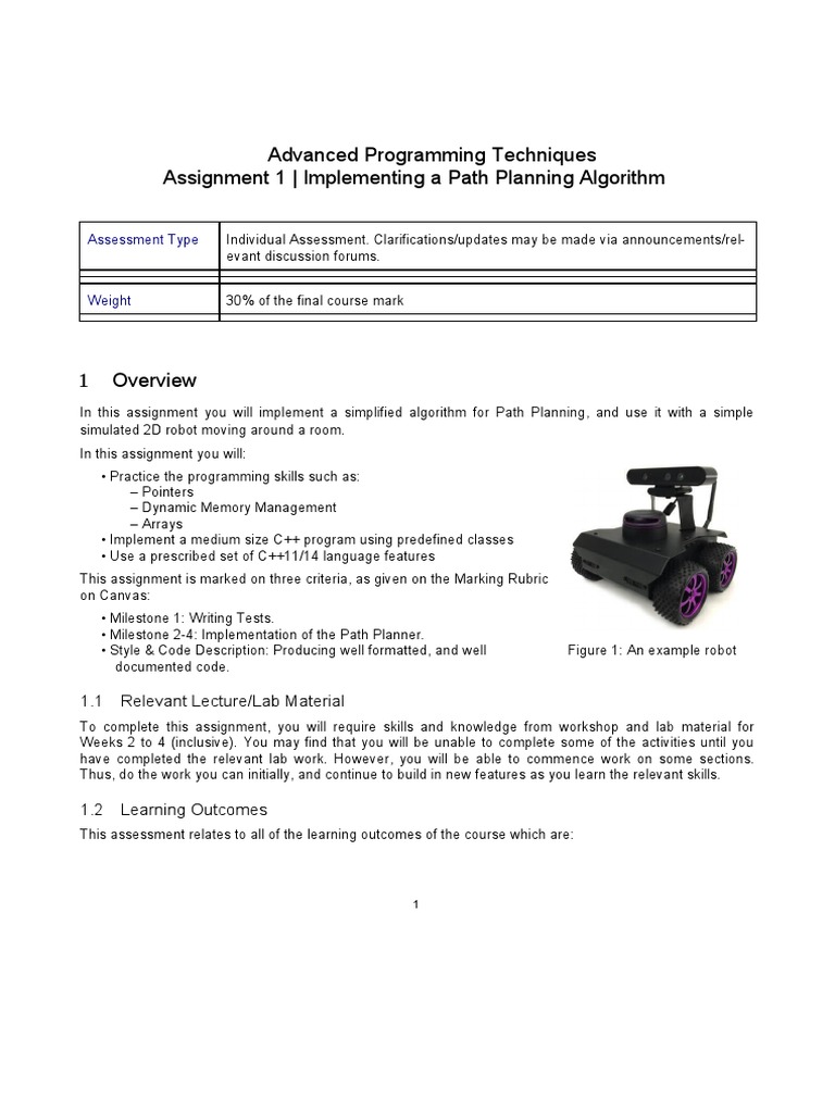 Advanced Programming Techniques Assignment 1 - Implementing A Path ...