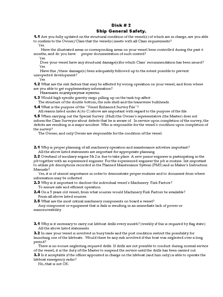 Ship General Safety | PDF | Shipping | Water Transport