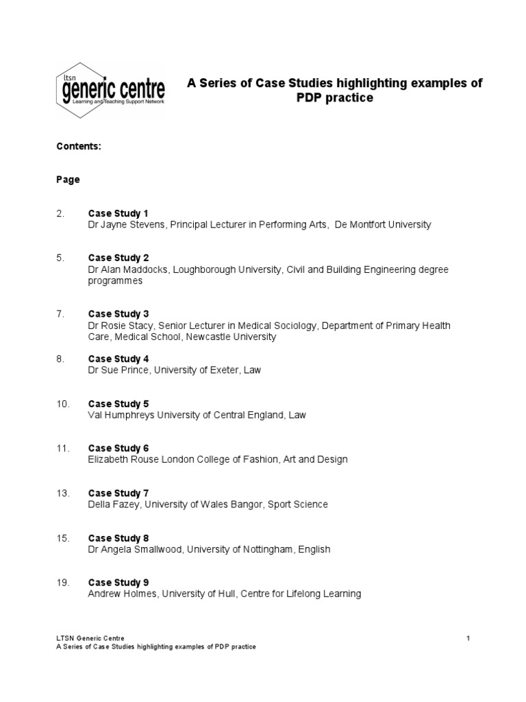 PDP Case Studies in Higher Education | PDF | Tutor | Learning