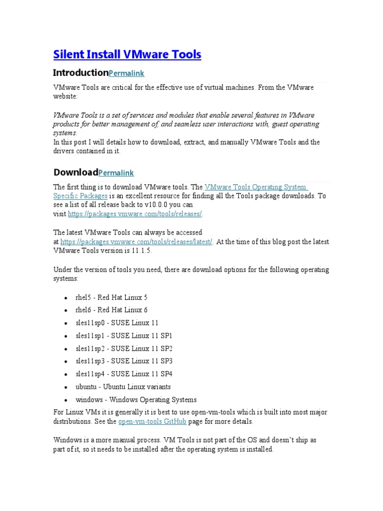 Silent Install VMware Tools | PDF | Virtual Machine | Operating System