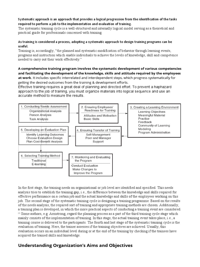 Systematic Approach to Training Design | PDF | Competence (Human ...