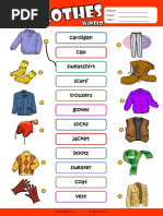 Winter Clothes Esl Vocabulary Multiple Choice Worksheet For Kids | PDF