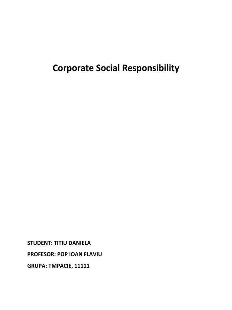 Corporate Social Responsibility | PDF | Corporate Social Responsibility ...