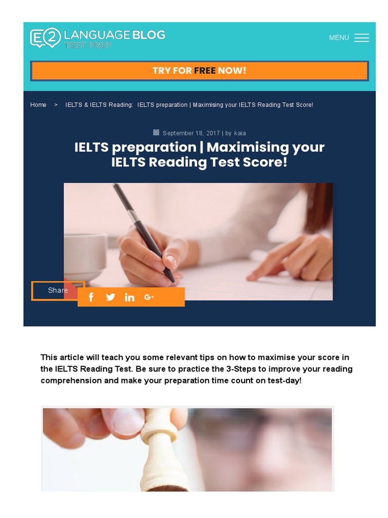Blog E2language Com Ielts Reading Test | PDF | International English ...