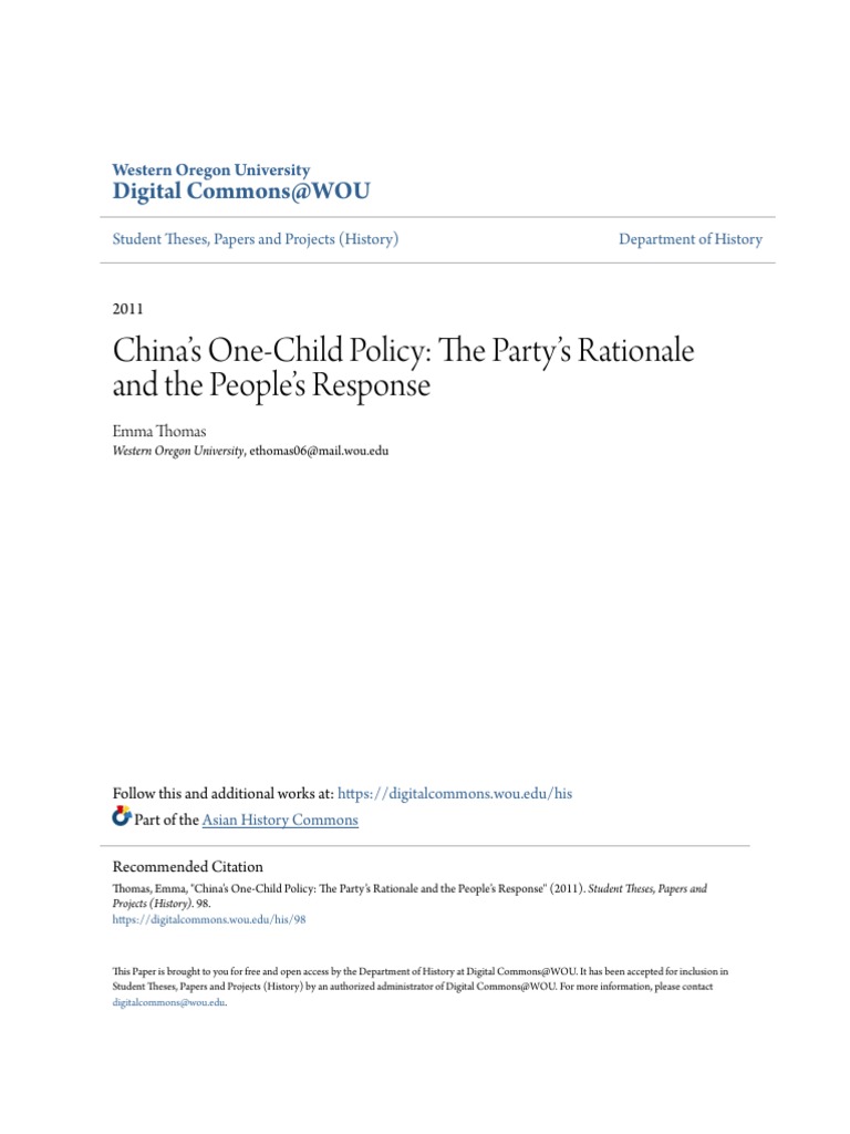 China One Child Policy | PDF | Family Planning | Birth Control