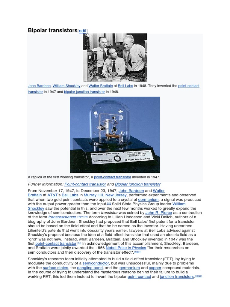 History of Bipolar Transistors | PDF
