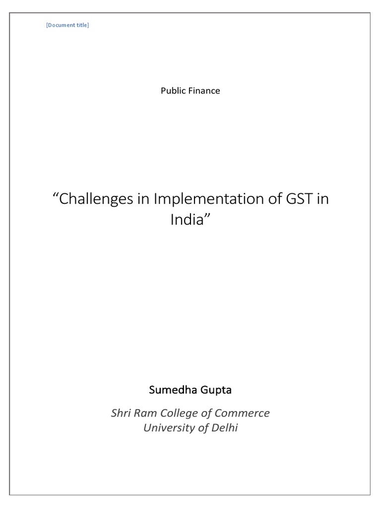 Challenges in Implementation of GST in | PDF | Value Added Tax | Taxes