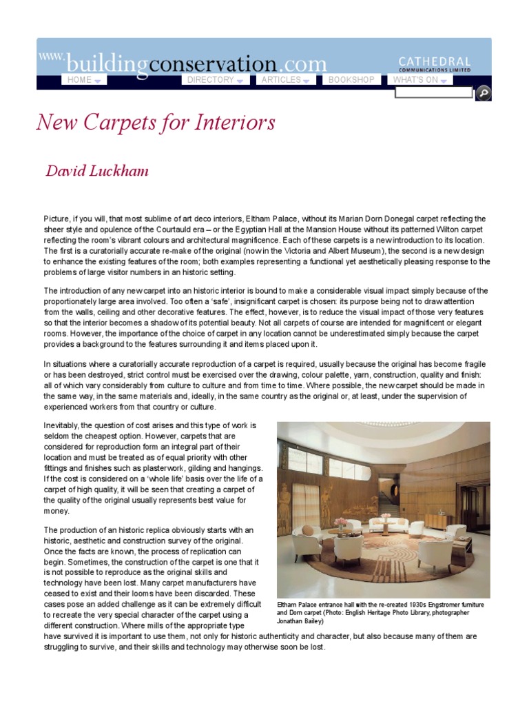 New Carpets For Interiors: David Luckham | PDF | Carpet | Textiles