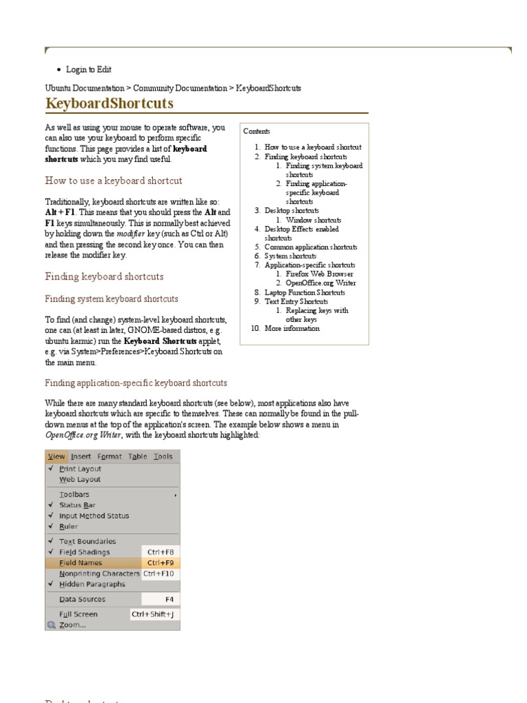 Keyboard Shortcuts | Download Free PDF | Keyboard Shortcut | Computer ...