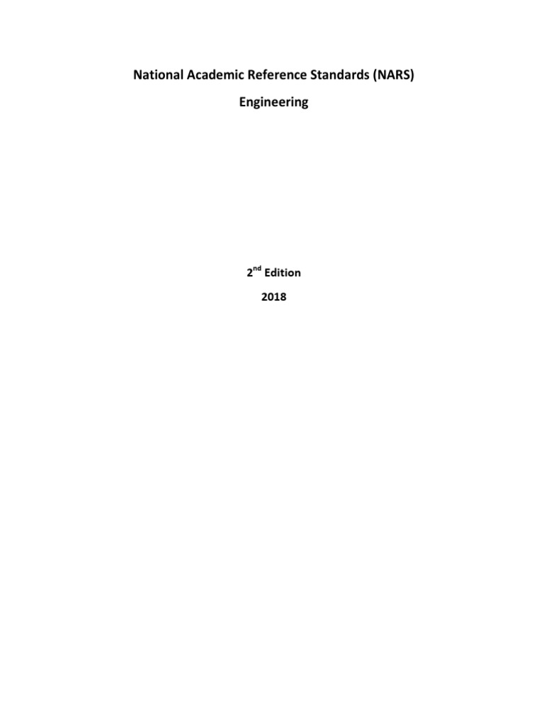 National Academic Reference Standards (NARS) Engineering: 2 Edition ...