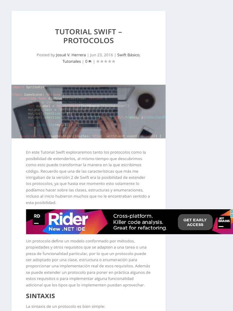 Tutorial Swift - Protocolos - KodigoSwift | PDF | Lenguaje de programación | Clase (Programación ...
