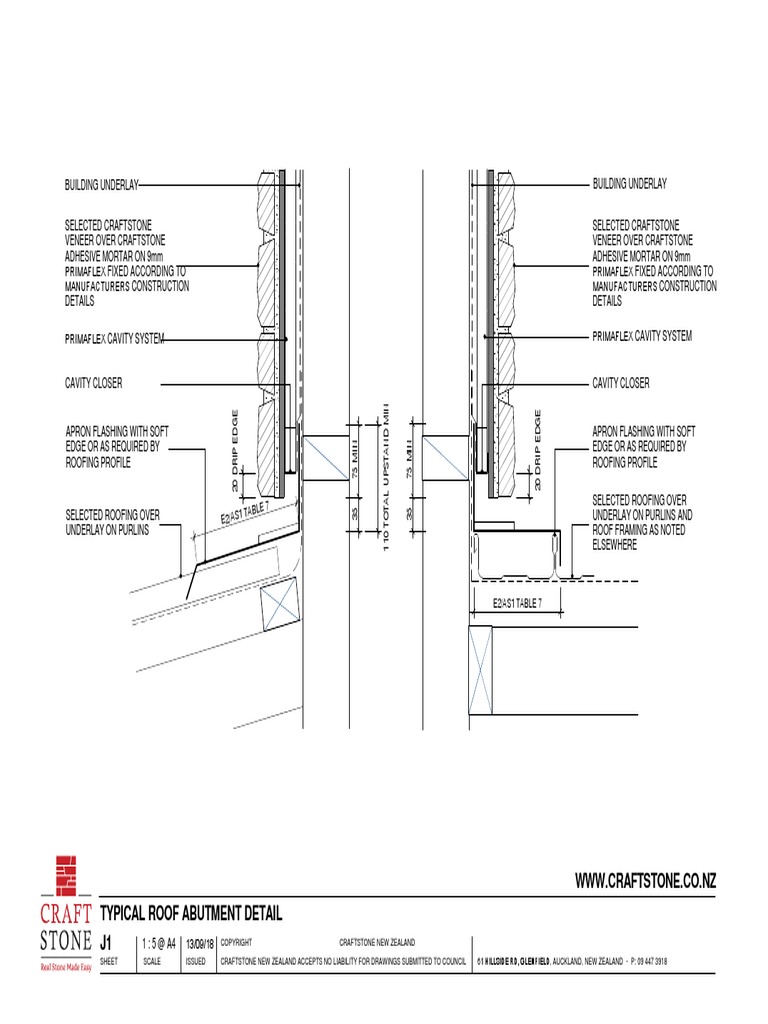 J1 Roof Abutment Detail | Download Free PDF | Materials | Building Materials