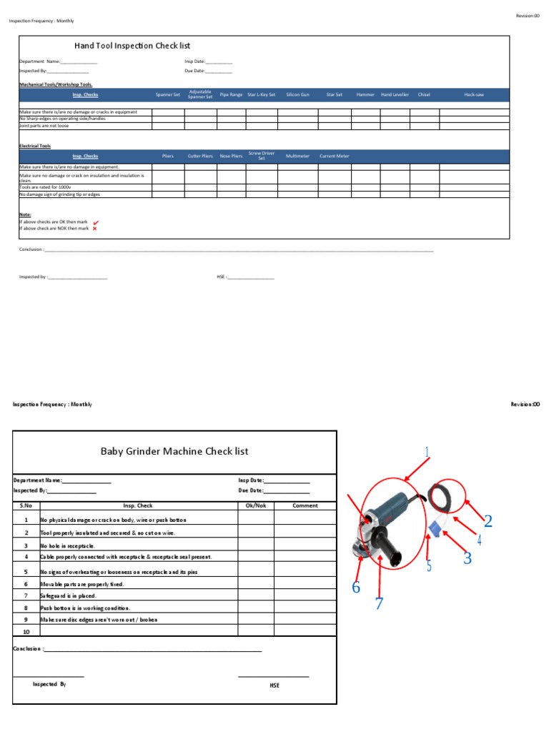 Tools Inspection (9 Check Lists) | PDF | Ac Power Plugs And Sockets | Tools