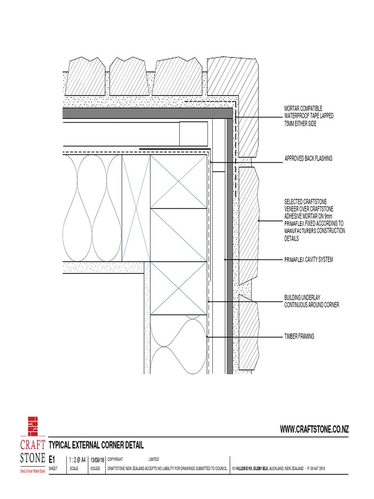 E1 External Corner Detail | PDF | Building Engineering | Economic Sectors