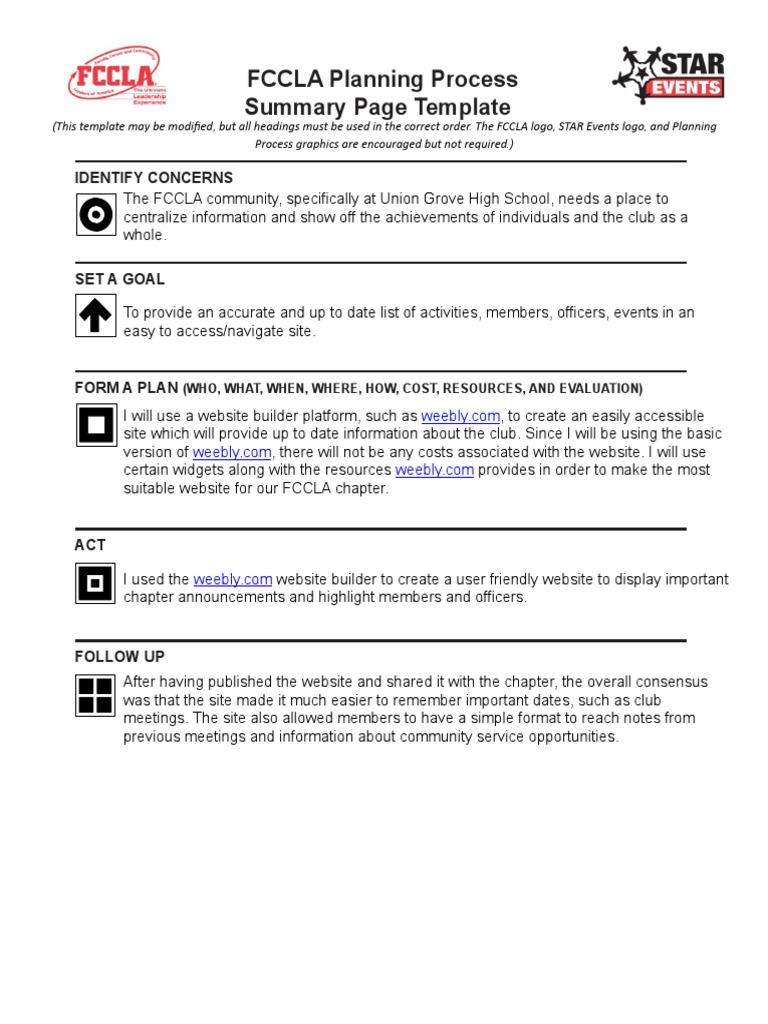 2021 Star Event Planning Process Summary Page | PDF | Websites | Usability
