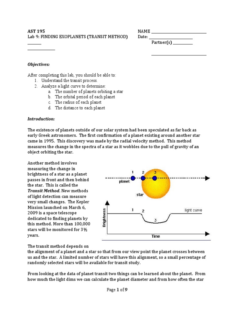 Lab 9 Exoplanets Online Edit | PDF | Exoplanet | Stellar Astronomy