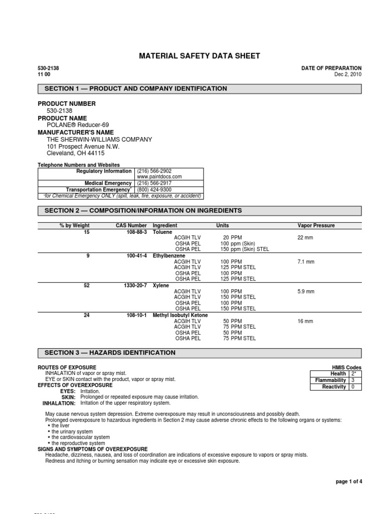 K69 reducer MSDS | Volatile Organic Compound | Firefighting