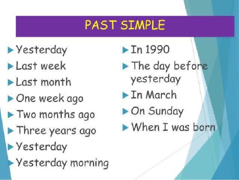 Past Simple Time Expressions | PDF