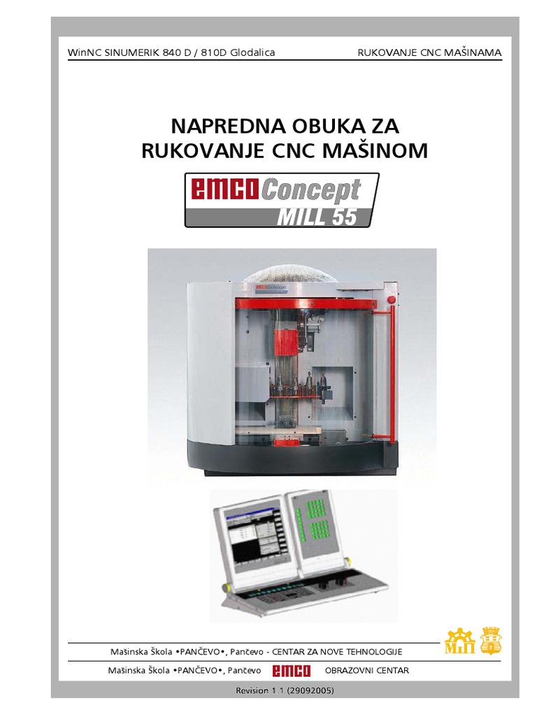 Prirucnik Za Naprednu Obuku Rukovanja Emco Concept Mill 55 | PDF