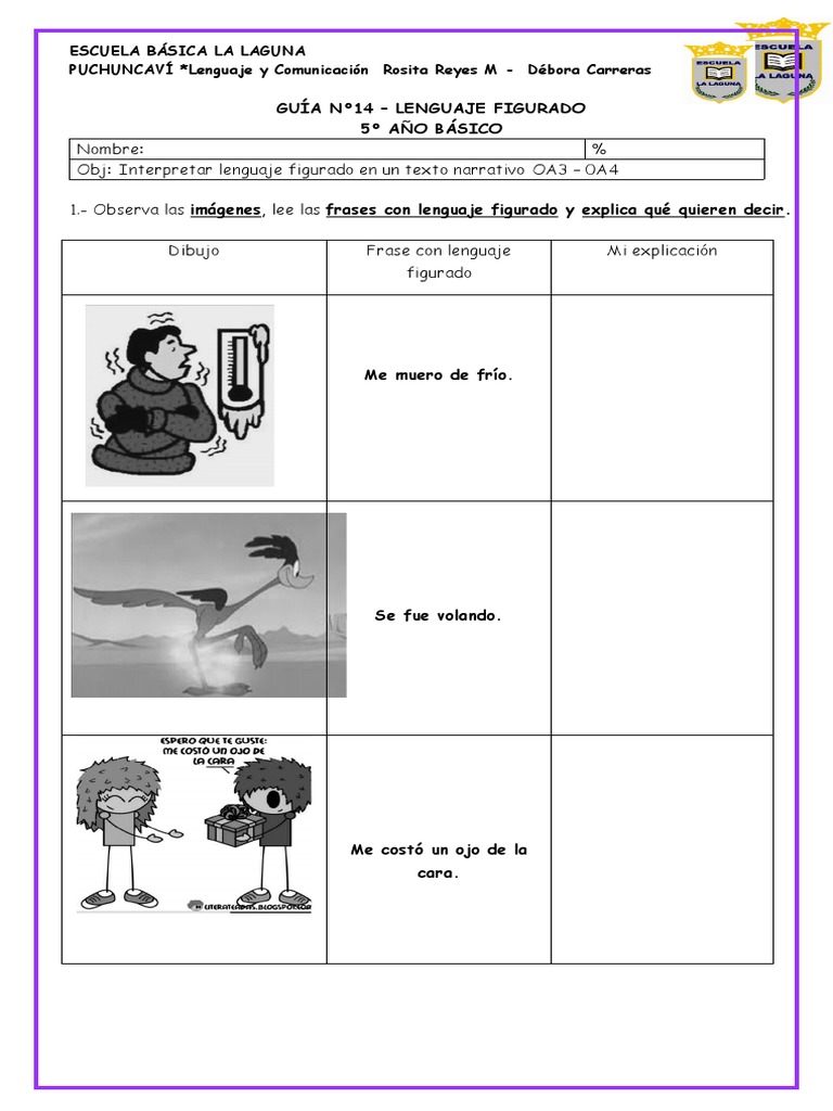 Guía N°14 5° Año Lenguaje Figurado | PDF | Idiomas