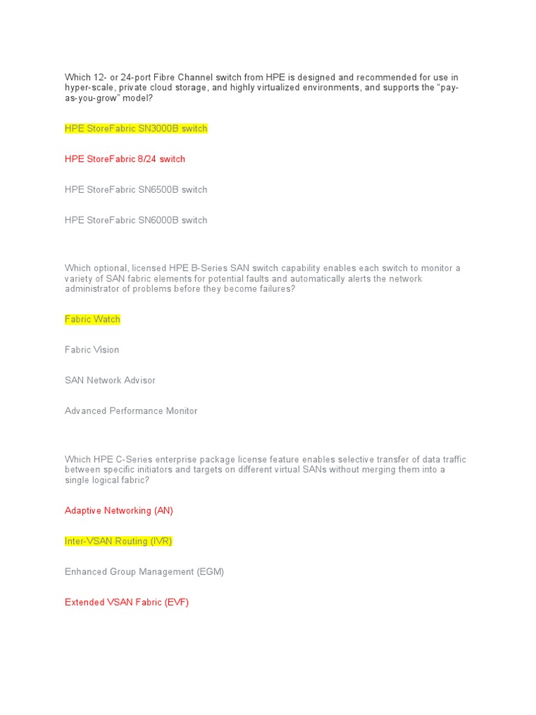 Introduction To SANs Test | PDF | Computer Network | Computer Architecture