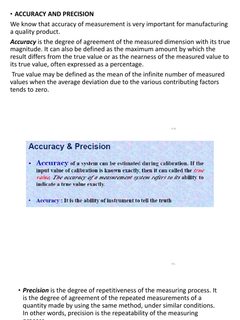 Metrology Course 2-1441-1442 Part 2 | PDF | Accuracy And Precision ...