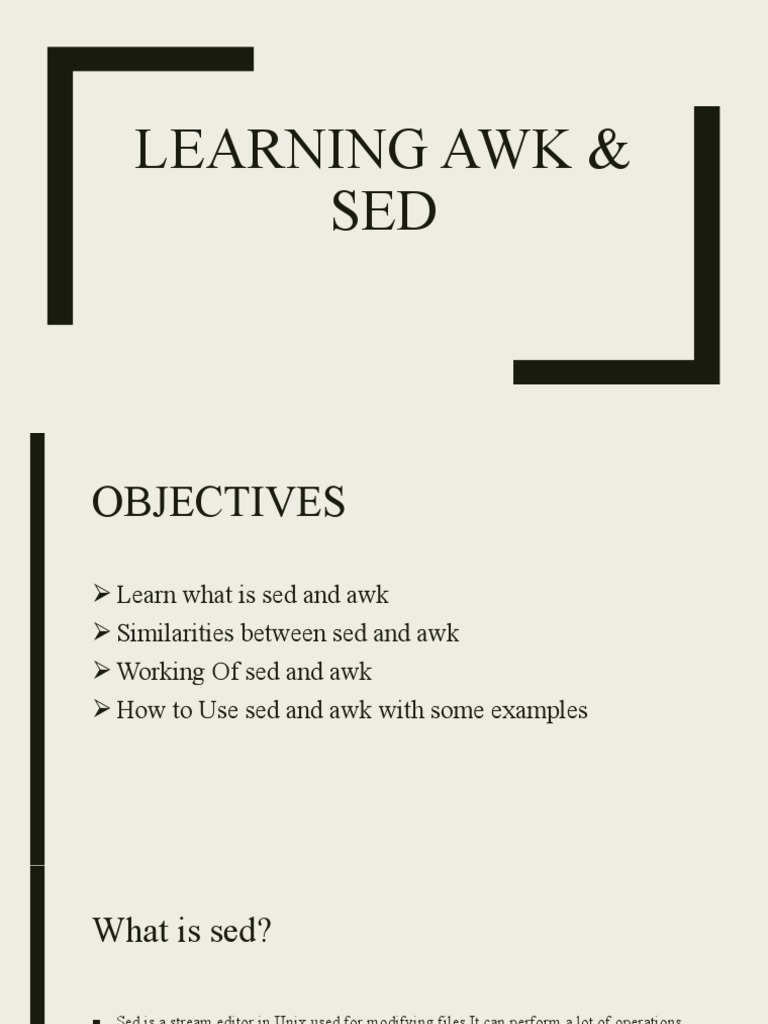 Learning Awk and Sed | PDF | Computer Programming | Software Engineering
