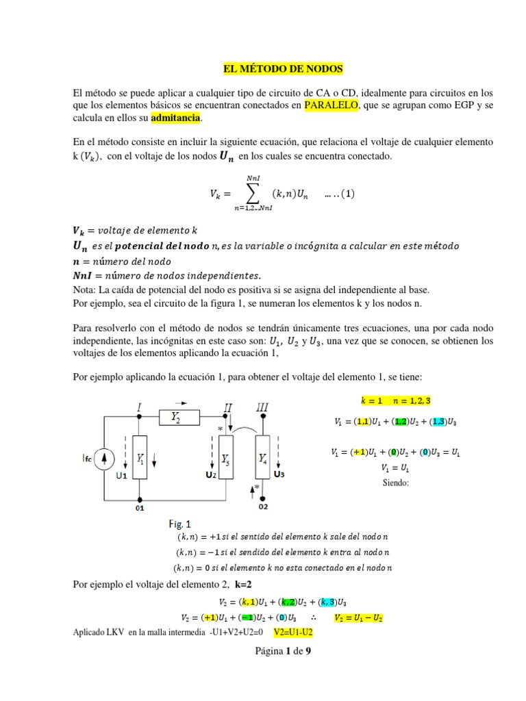 Nodos 1 | PDF | Ecuaciones | voltaje