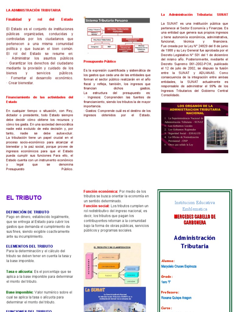 TRIPTICO-administracion Tributaria | PDF | Presupuesto | Ciencias Políticas