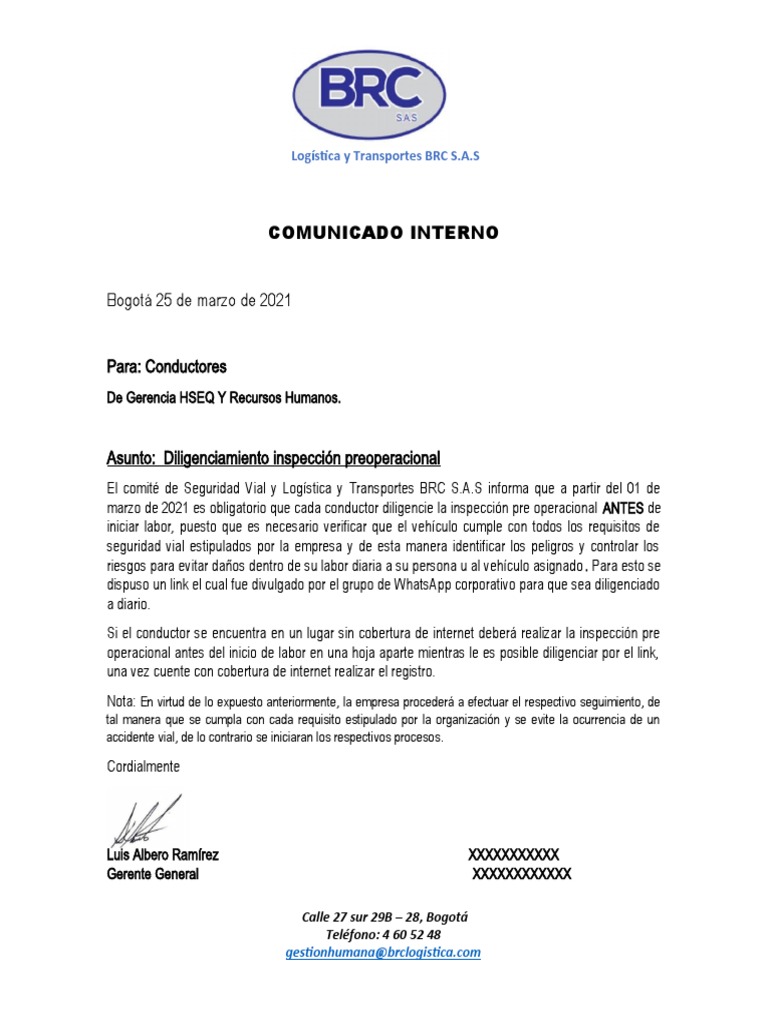 Comunicado Interno | PDF