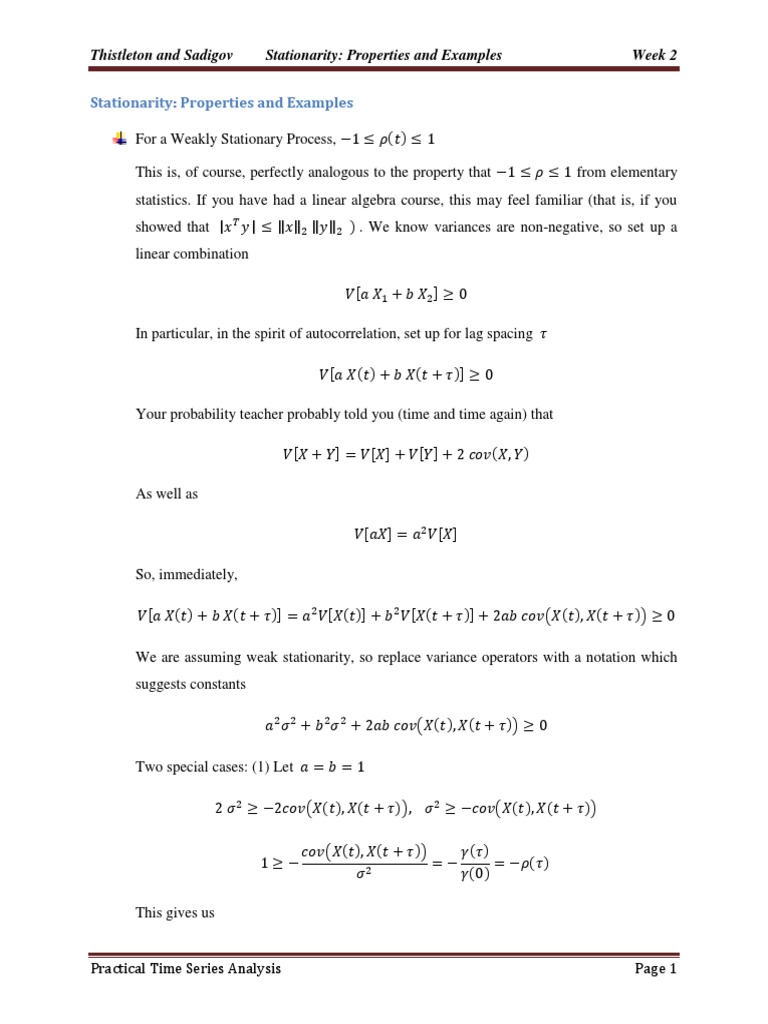 Stationarity Examples White Noise Random Walks and Moving Averages ...