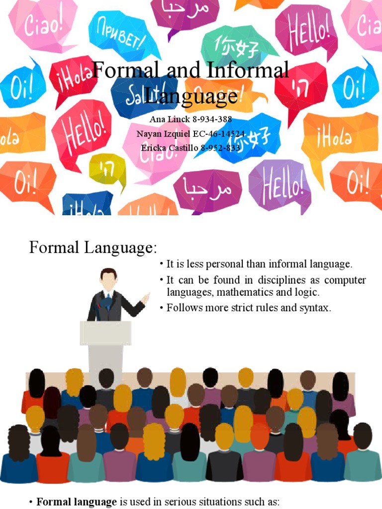 Formal vs. Informal Language Guide | PDF | Language Arts & Discipline