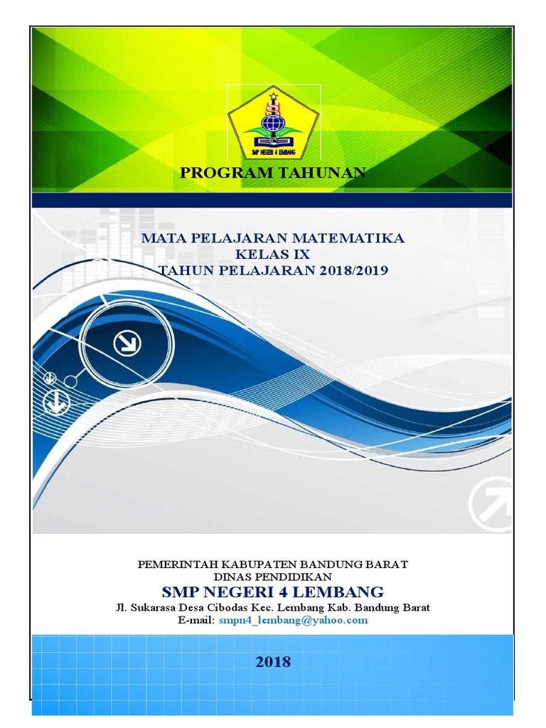 Program Tahunan Matematika 9 | PDF