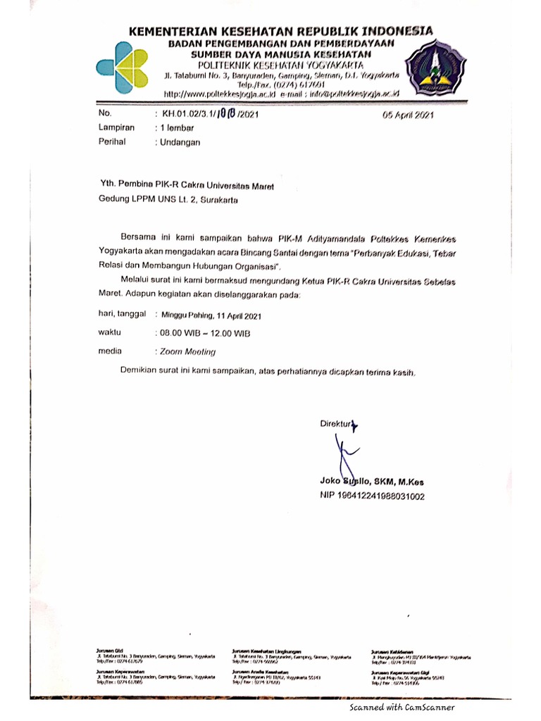 Surat Undangan Pembina PIK-R Cakra | PDF