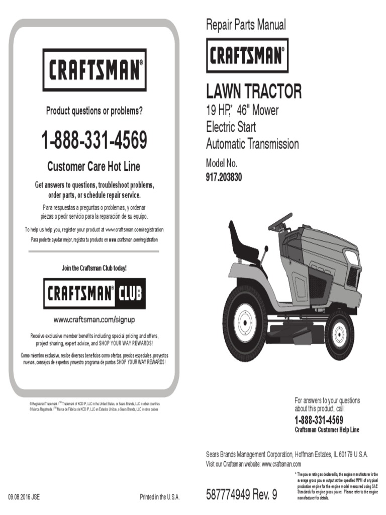 Craftsman Riding Lawn Mower Manual