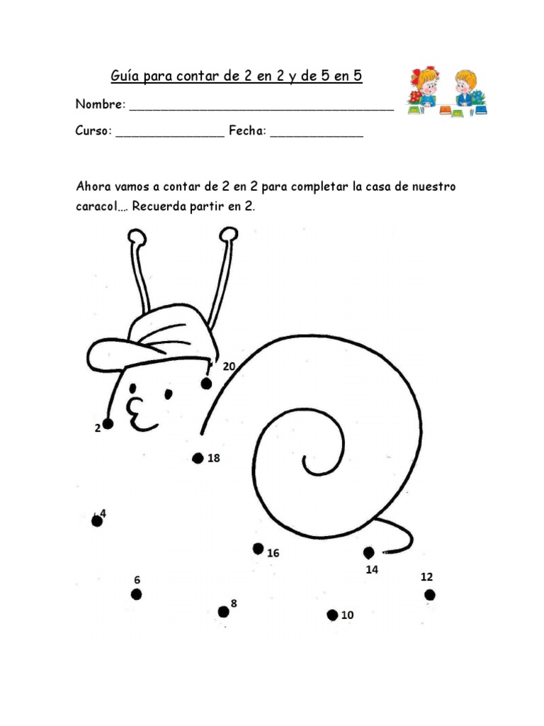 Guia de Trabajo Contando de 2 en 2 y de 5 en 5 | PDF
