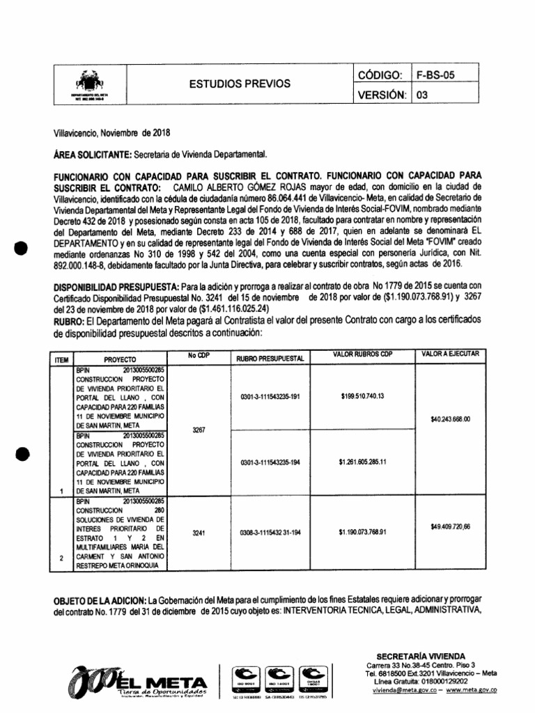 Acta de Adicion No 2 y Prorroga No 2 | Unduh gratis PDF | Presupuesto | Póliza de seguros