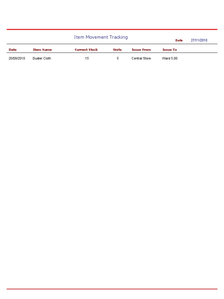 Item Movement Tracking | PDF