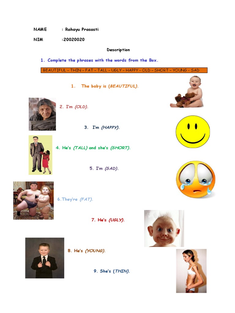 Rahayu Prasasti (20020020) EPP Physical Description Fun Activities ...