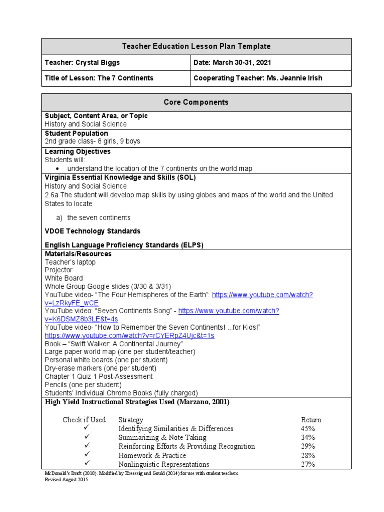 Ued 495-496 Biggs Crystal Artifact 2 Lesson Plan | PDF | Lesson Plan ...