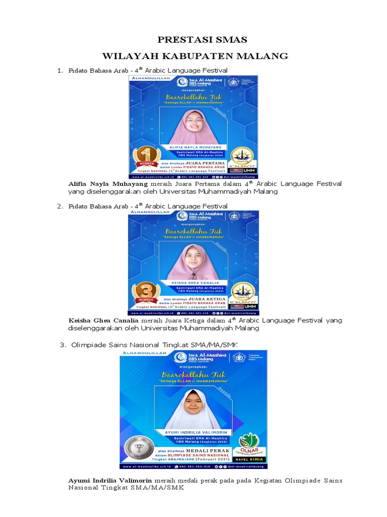 Lampiran - Contoh Format Prestasi | PDF