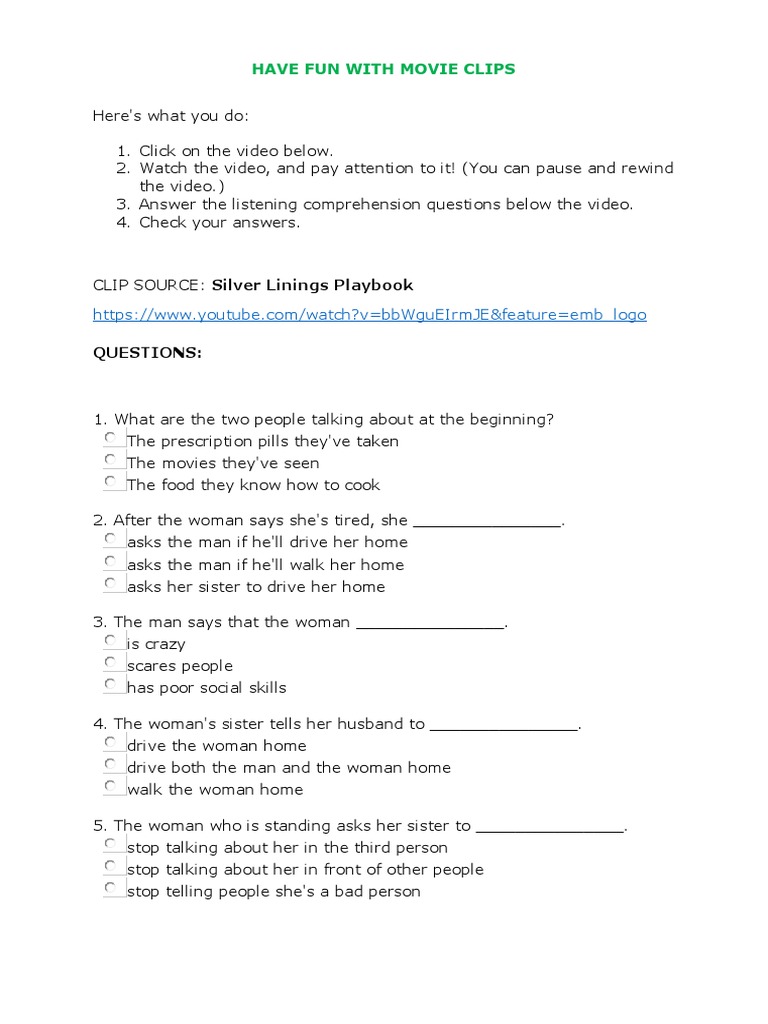 Have Fun With Movie Clips: Questions | PDF | Loki (Comics)