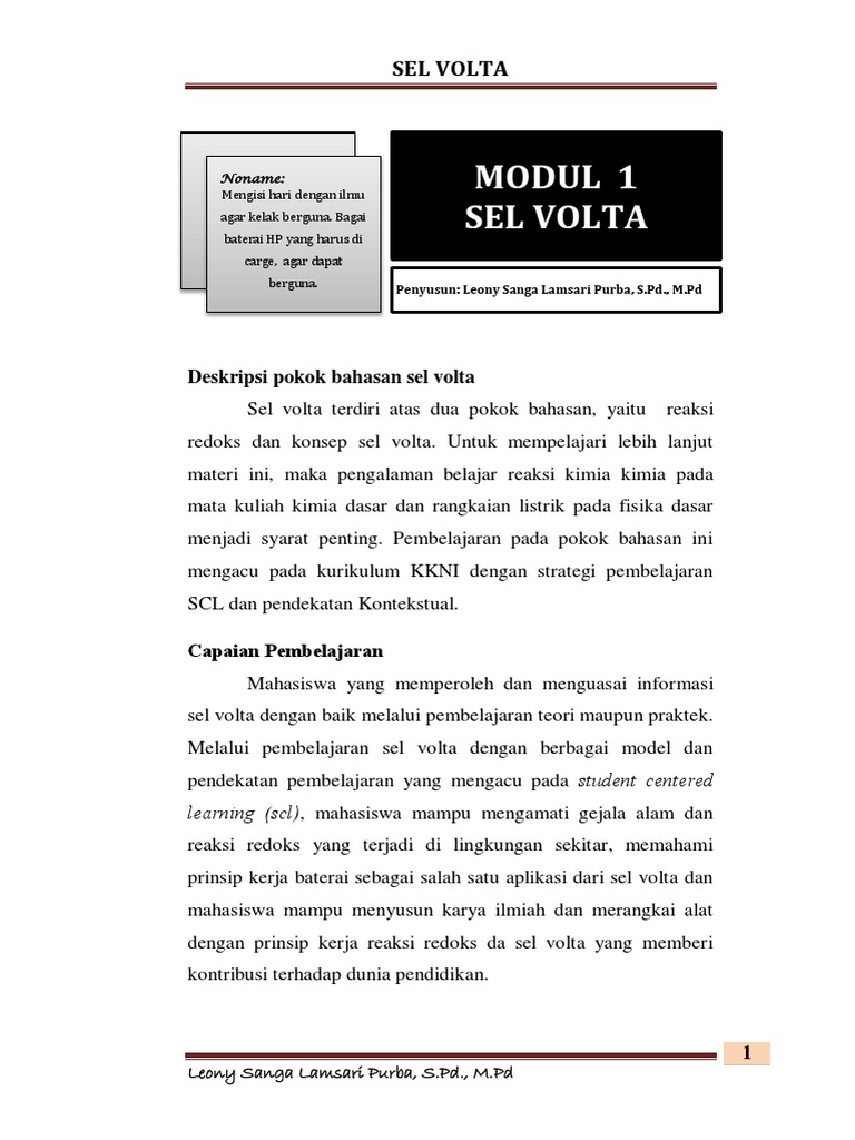 Modul 1-Sel Volta | PDF