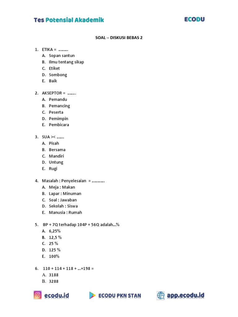 Soal Latihan TPA 2 | PDF