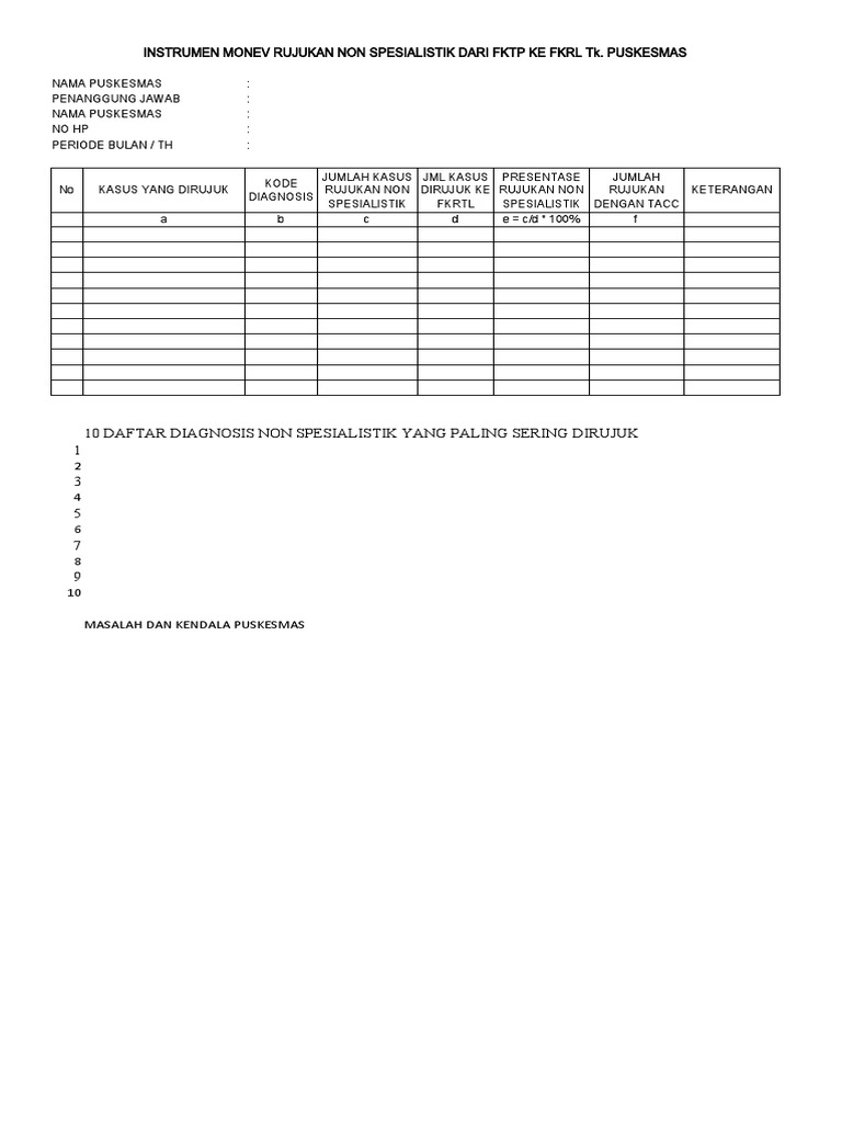 Form Monev RNS BPJS | PDF