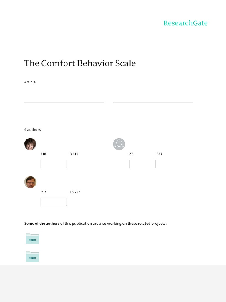 The COMFORT Behavior Scale | PDF | Intensive Care Unit | Neonatal ...